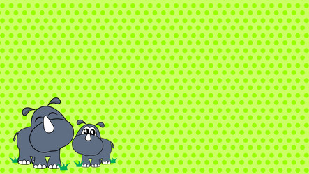 Rhino family cartoon background card in format Vector Image