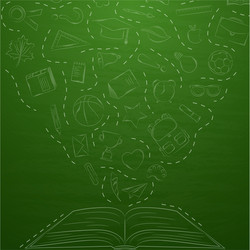 Back to school doodles in chalkboard background Vector Image