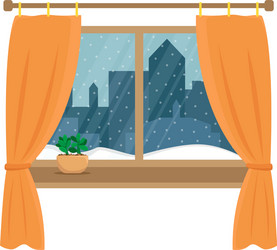 Night window icon cartoon style Royalty Free Vector Image