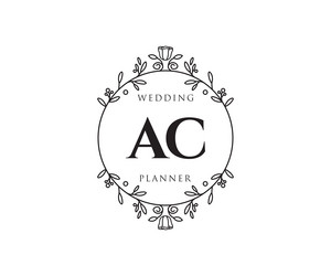 Ac initials letter wedding monogram logos Vector Image