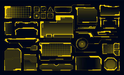 Retro futuristic interface elements Royalty Free Vector