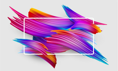 Colorful abstract brush strokes on white Vector Image