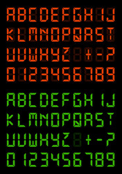 Digital alarm clock font Royalty Free Vector Image