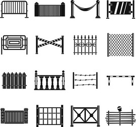 Set fence Royalty Free Vector Image - VectorStock
