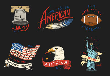 Native american stickers old labels or badges Vector Image