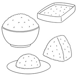 Set rice Royalty Free Vector Image - VectorStock