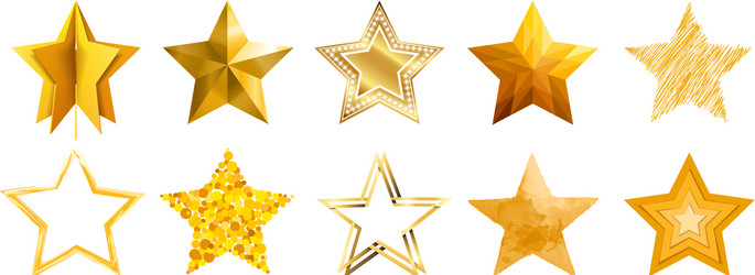 6 star shaped designs for children Royalty Free Vector Image