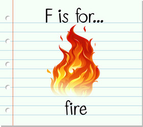 Flashcard letter f is for fire Royalty Free Vector Image