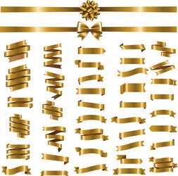 Golden card with ribbon Royalty Free Vector Image