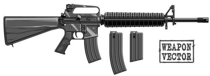 Assault rifle sticker Royalty Free Vector Image
