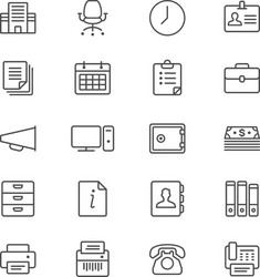 Line office icons Royalty Free Vector Image - VectorStock