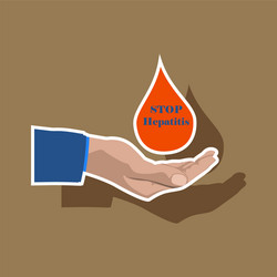 Paper sticker on theme world hepatitis day drop Vector Image