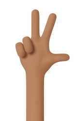 African american hand hand gesture number four Vector Image