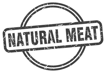 Natural meat stamp natural meat label round Vector Image