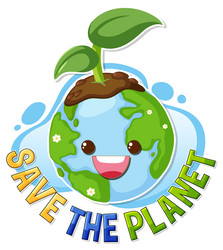 Save the earth campaign banner Royalty Free Vector Image