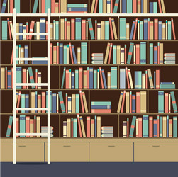 Book shelves and bookcase library bookstore Vector Image