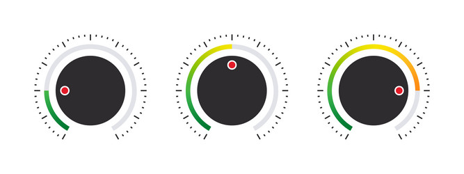 Adjustment dial knob round dial max level button Vector Image