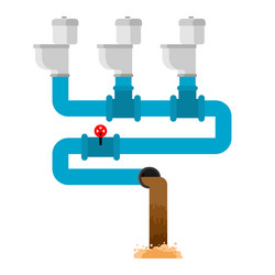 Sewage system toilet bowl and sewer wastewater Vector Image