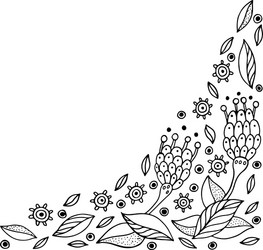 Doodle frame with summer flowers coloring page Vector Image