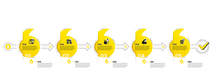 Gym infographic 5 steps timeline sport process Vector Image