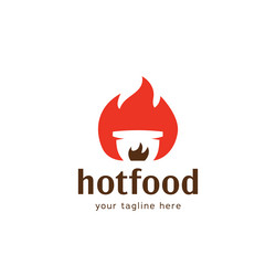 Chinese hot pot logo icon with flame hot pot logo Vector Image