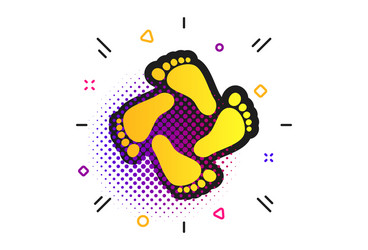 Baby footprints icon child barefoot steps Vector Image