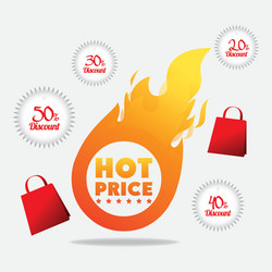 Set golden stickers with hot price lettering Vector Image