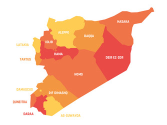 Syria - map of governorates Royalty Free Vector Image
