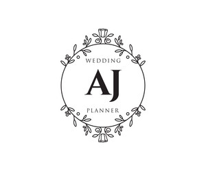 Aj initials letter wedding monogram logos Vector Image