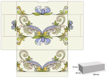 Retro stylized template for box Royalty Free Vector Image
