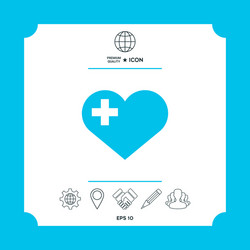 Heart with medical cross Royalty Free Vector Image