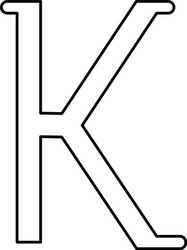 Kappa greek symbol small letter lowercase font Vector Image