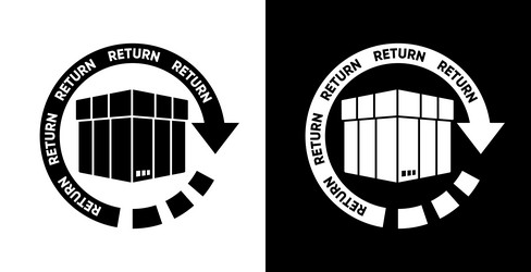 Return box package policy sign goods exchange Vector Image