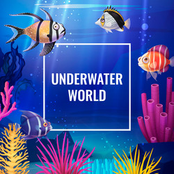 Underwater world poster Royalty Free Vector Image