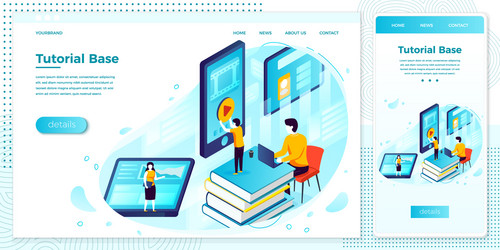 Online learning tutorial base motion design Vector Image