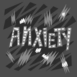 Anxiety hand drawn lettering isolated Royalty Free Vector