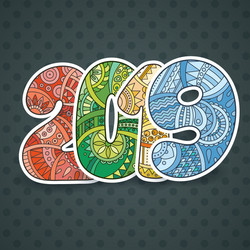 Happy new year 2019 celebration number Royalty Free Vector