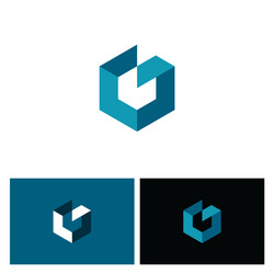 Infinity cube logo 3d geometric Royalty Free Vector Image