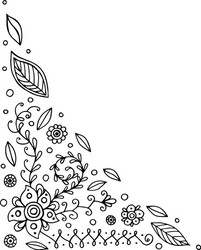 Doodle frame with flowers coloring page Royalty Free Vector