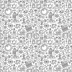 Space seamless pattern Royalty Free Vector Image