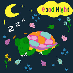 Poster good night cute monkey Royalty Free Vector Image