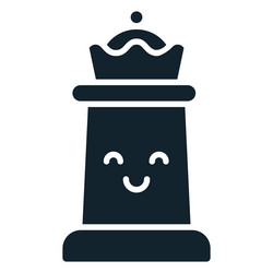 King cute chess dark piece cut out Royalty Free Vector Image
