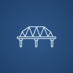 Rail way bridge line icon Royalty Free Vector Image