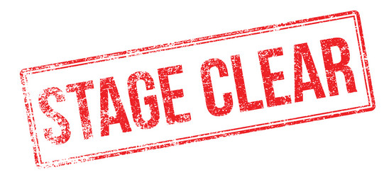 Stage clear red rubber stamp on white Royalty Free Vector