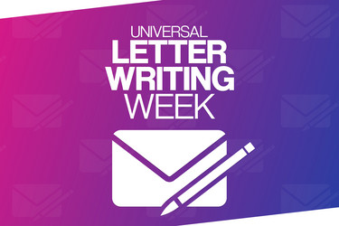 Universal letter writing week Royalty Free Vector Image