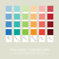 Color palette collection rainbow Royalty Free Vector Image