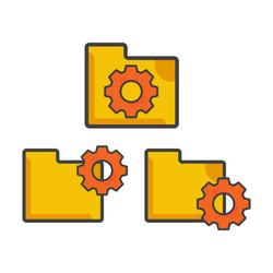 File folder icon folder with setting gear Vector Image