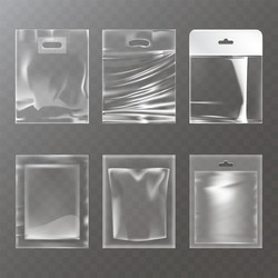 Packaging plastic polythene packs transparent Vector Image