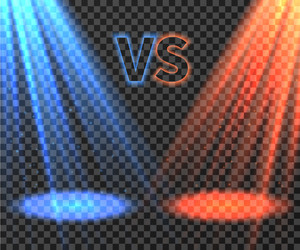 Versus screen with blue neon frames and vs letters
