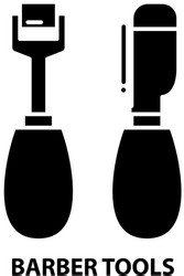 Hairdresser business icon black sign Royalty Free Vector